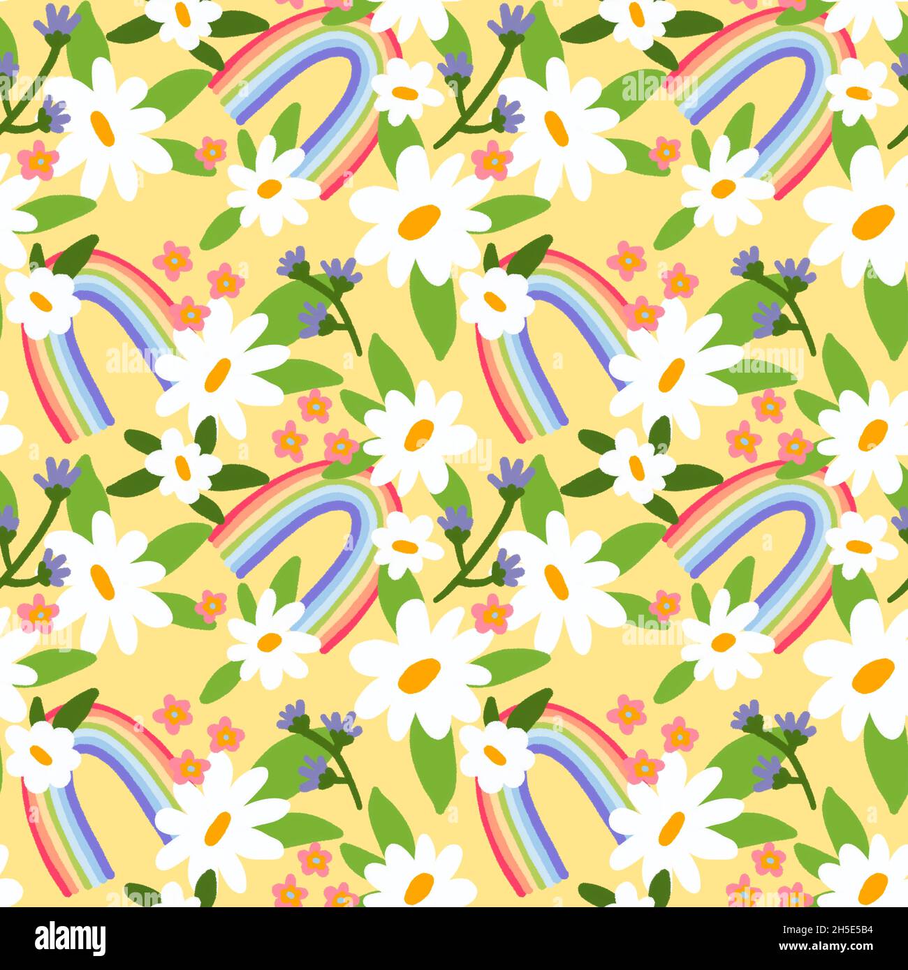 Rainbow seamless pattern for kids and cards and fabrics and wrapping ...
