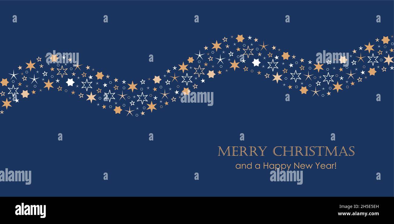 blue christmas card with star wave holiday design Stock Vector Image ...