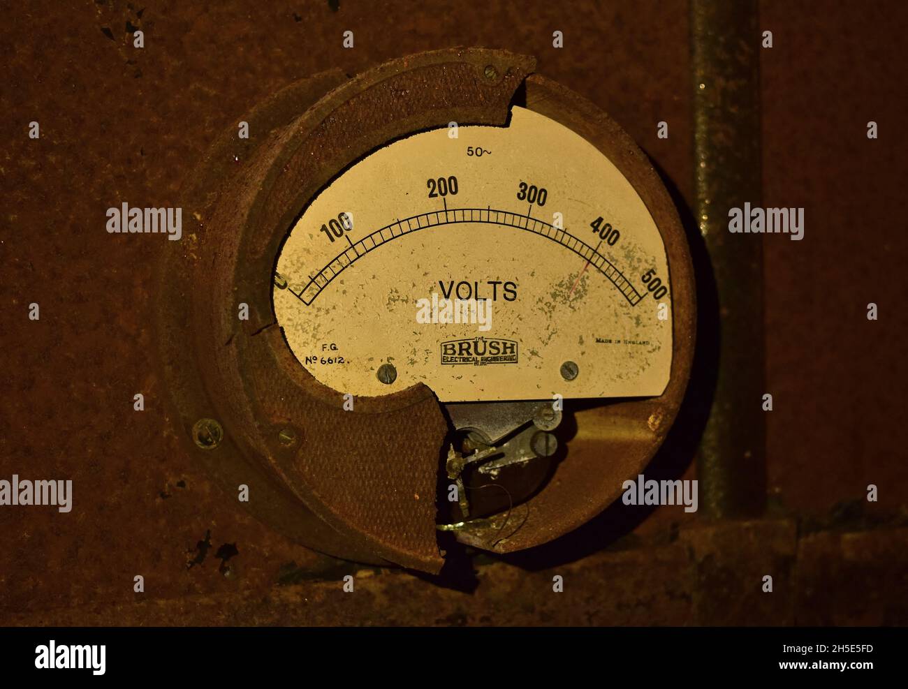 MALTA, MALTA - Jan 09, 2016: A rusting and damaged voltage meter or ...