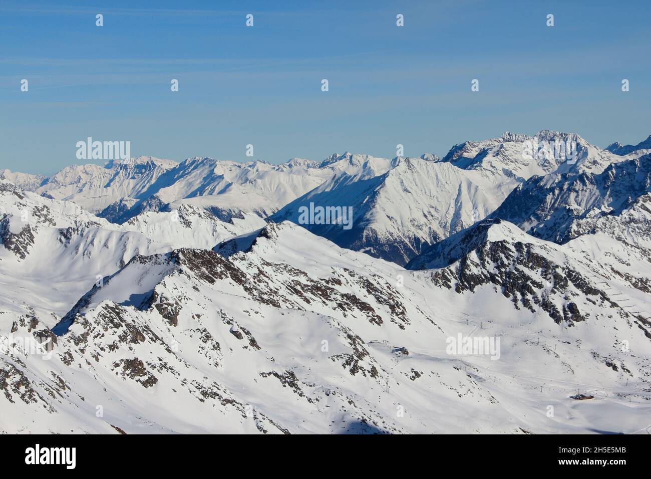 Winter mountain landscape Alps in Solden Austria ski resort Stock Photo ...