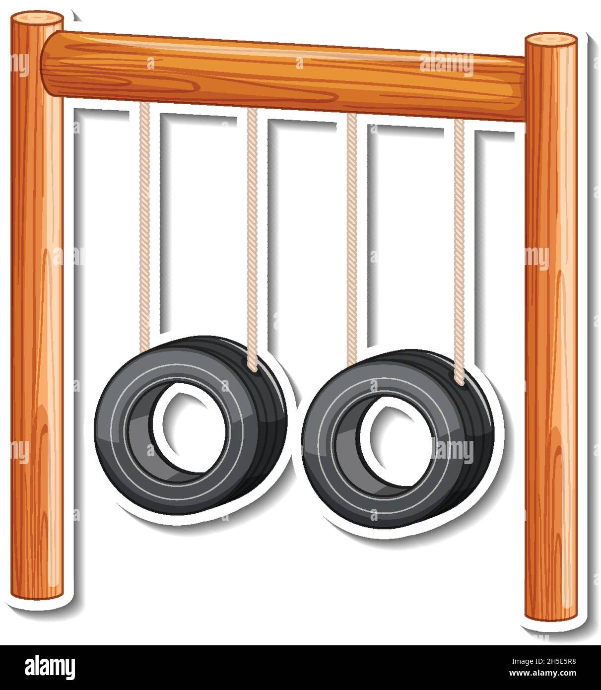 Playground swings sticker on white background illustration Stock Vector ...