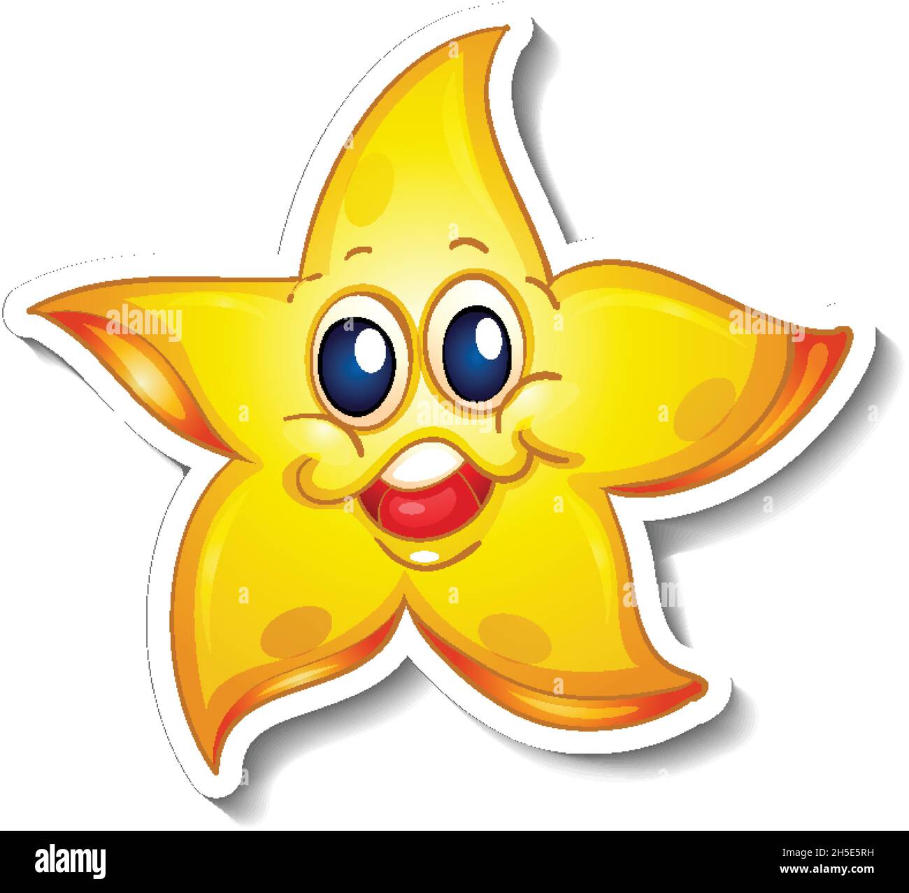 Smiling starfish animal cartoon sticker illustration Stock Vector Image ...