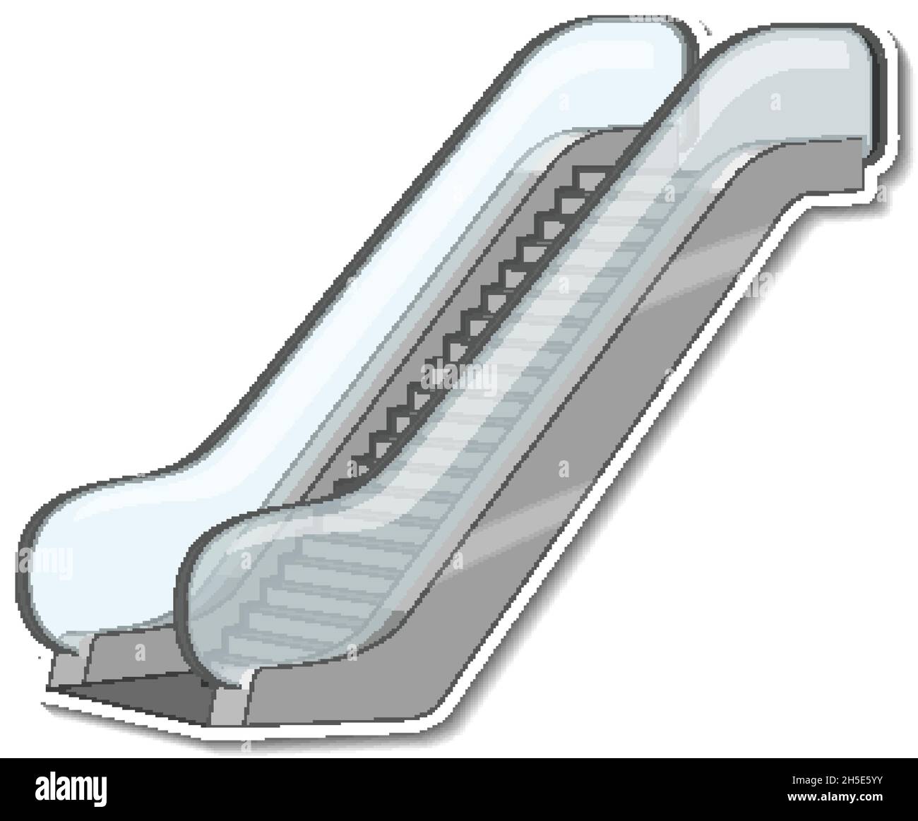 Escalator cartoon on white background illustration Stock Vector Image ...