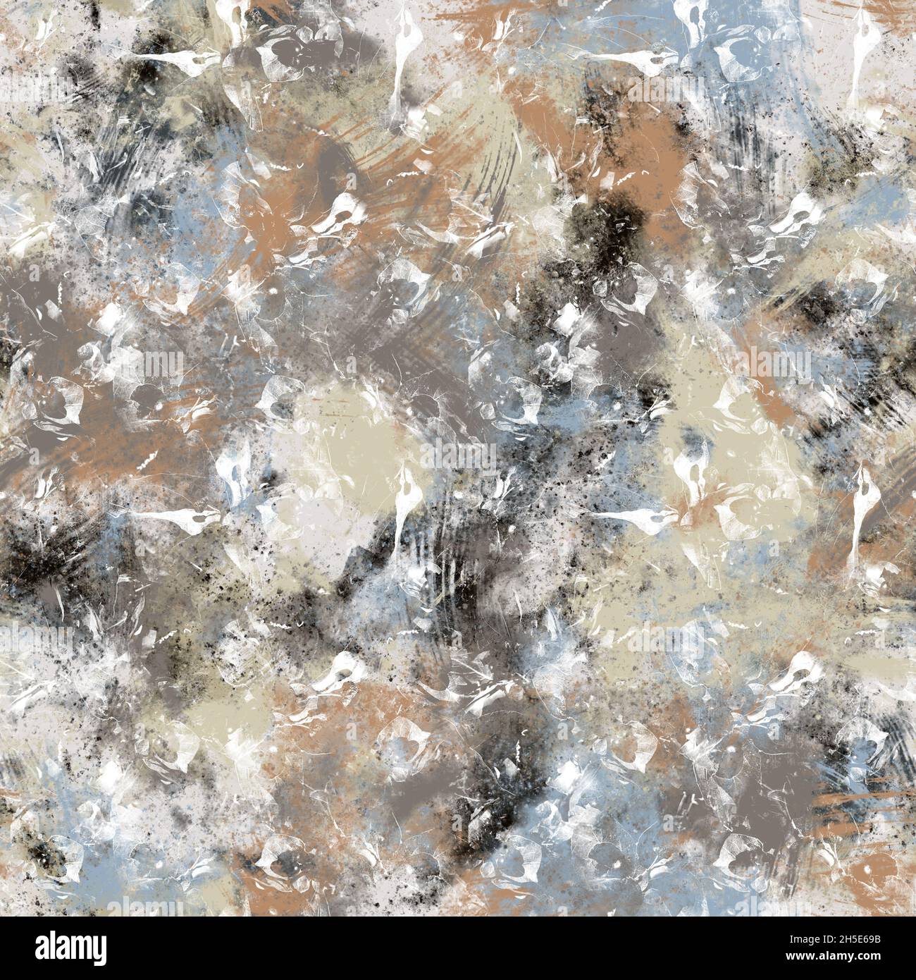 Seamless neutral tan and white distressed grungy motif surface pattern ...