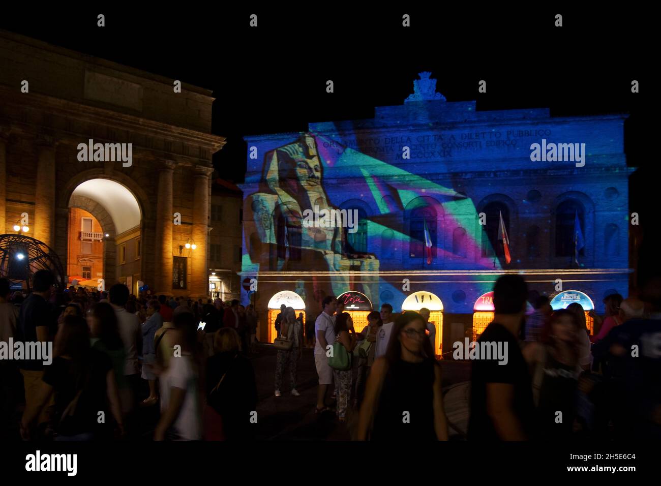 Manifestation The Night of the Opera during the Lyrical Program, Macerata, Marche, Italy, Europe ...