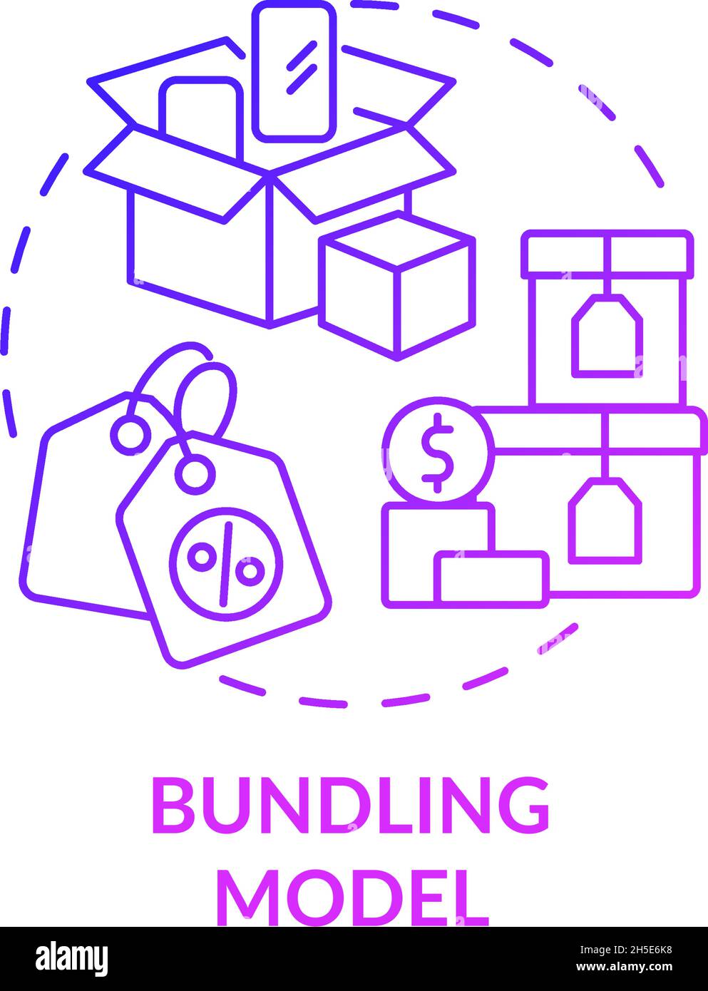Bundling model purple gradient concept icon Stock Vector Image & Art ...