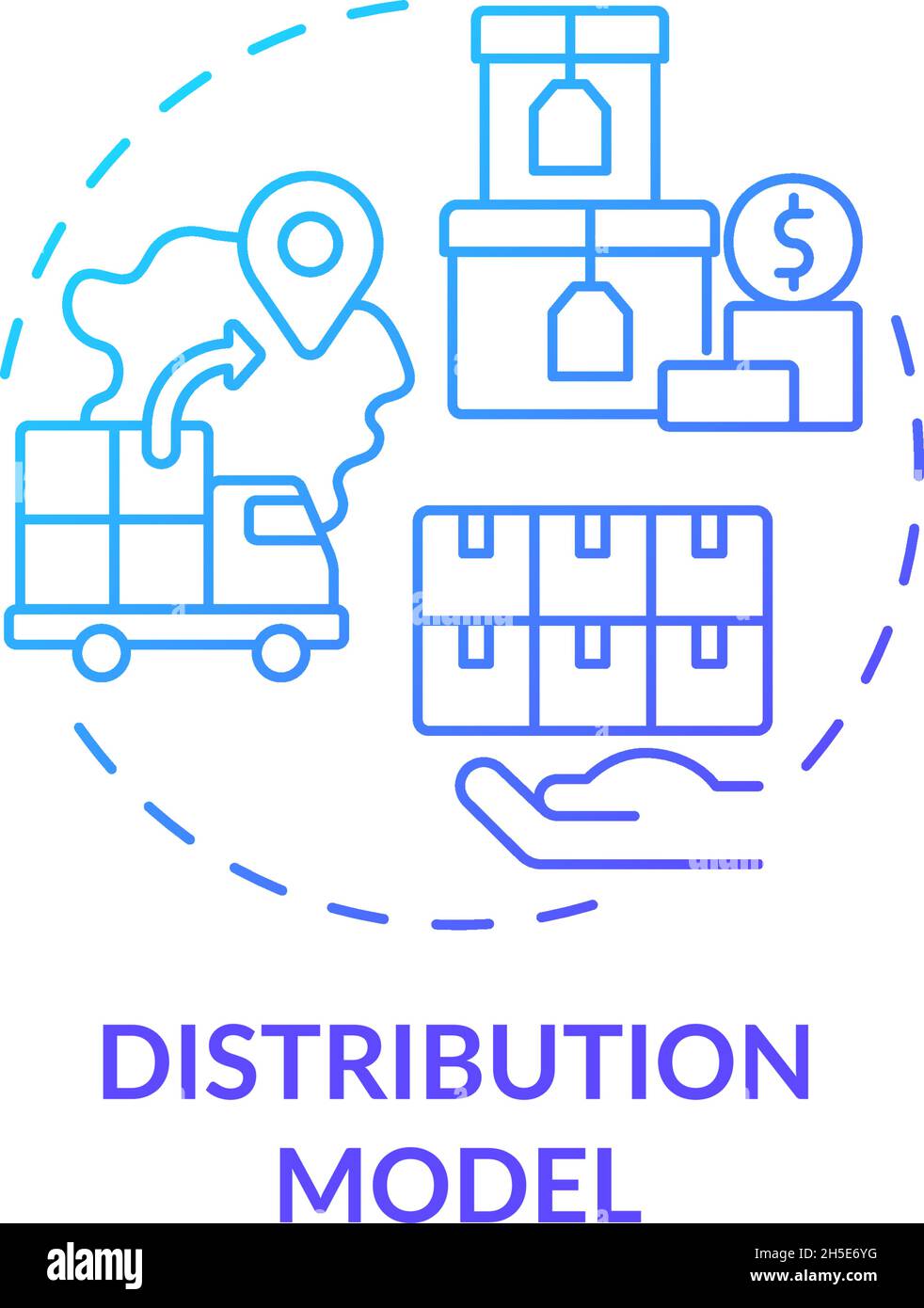 Distribution model blue gradient concept icon Stock Vector Image & Art ...
