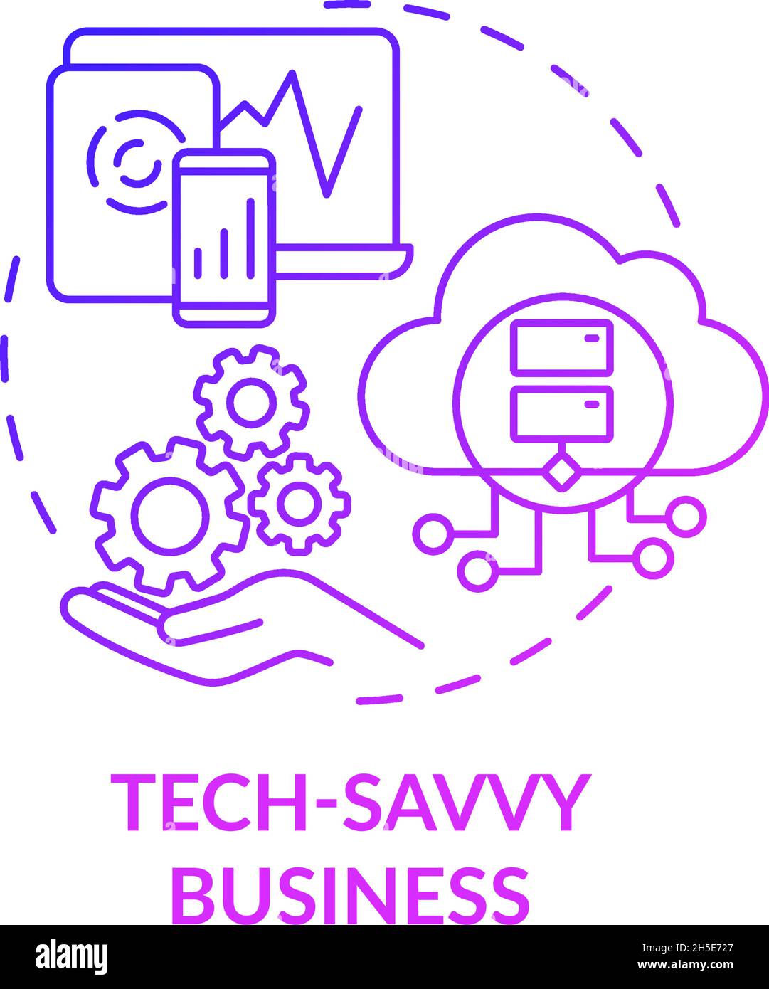 Tech savvy business purple gradient concept icon Stock Vector Image ...