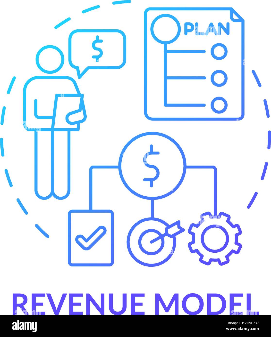 Revenue model blue gradient concept icon Stock Vector Image & Art - Alamy