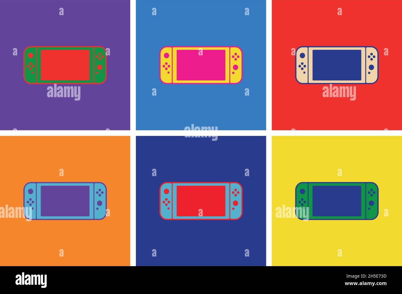 Game controller design template icon. Nintendo Switch. Gamepad Pop art ...