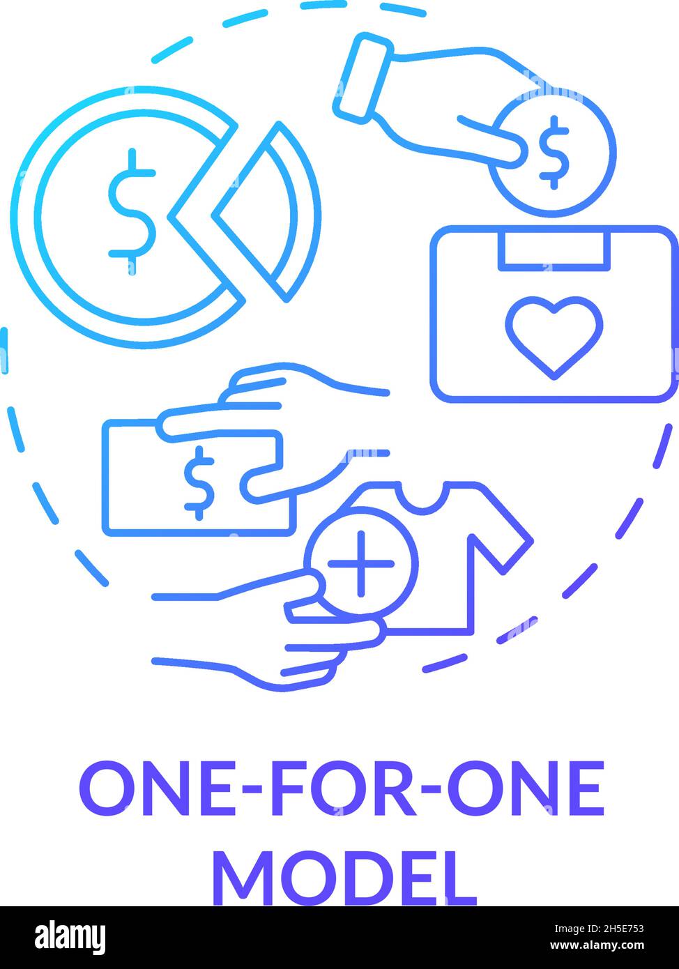 One for one model blue gradient concept icon Stock Vector Image & Art ...