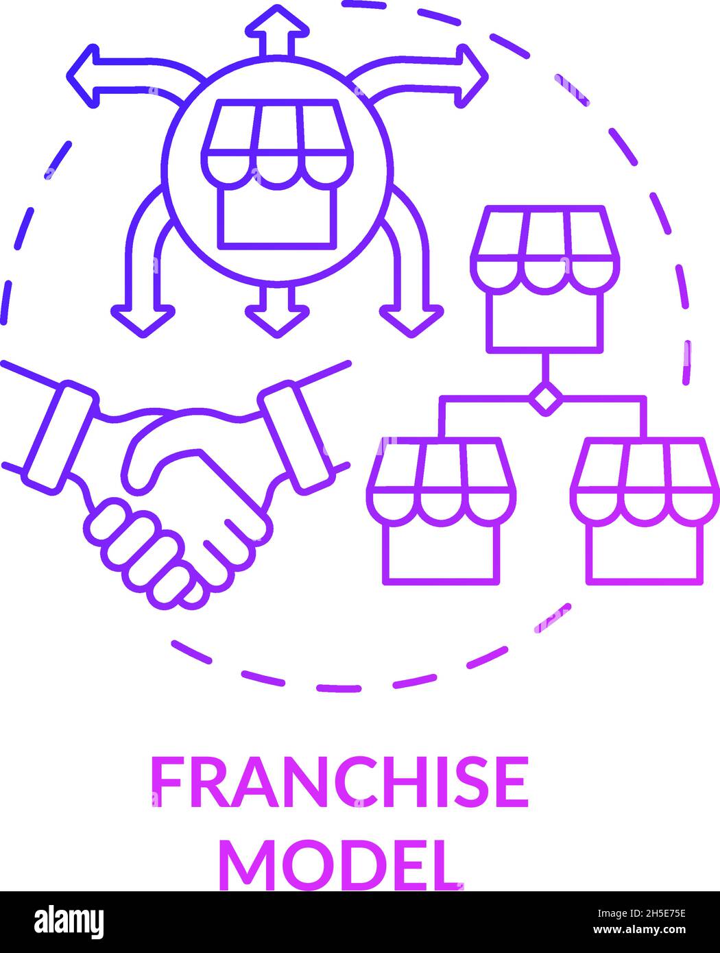 Franchise model purple gradient concept icon Stock Vector Image & Art ...