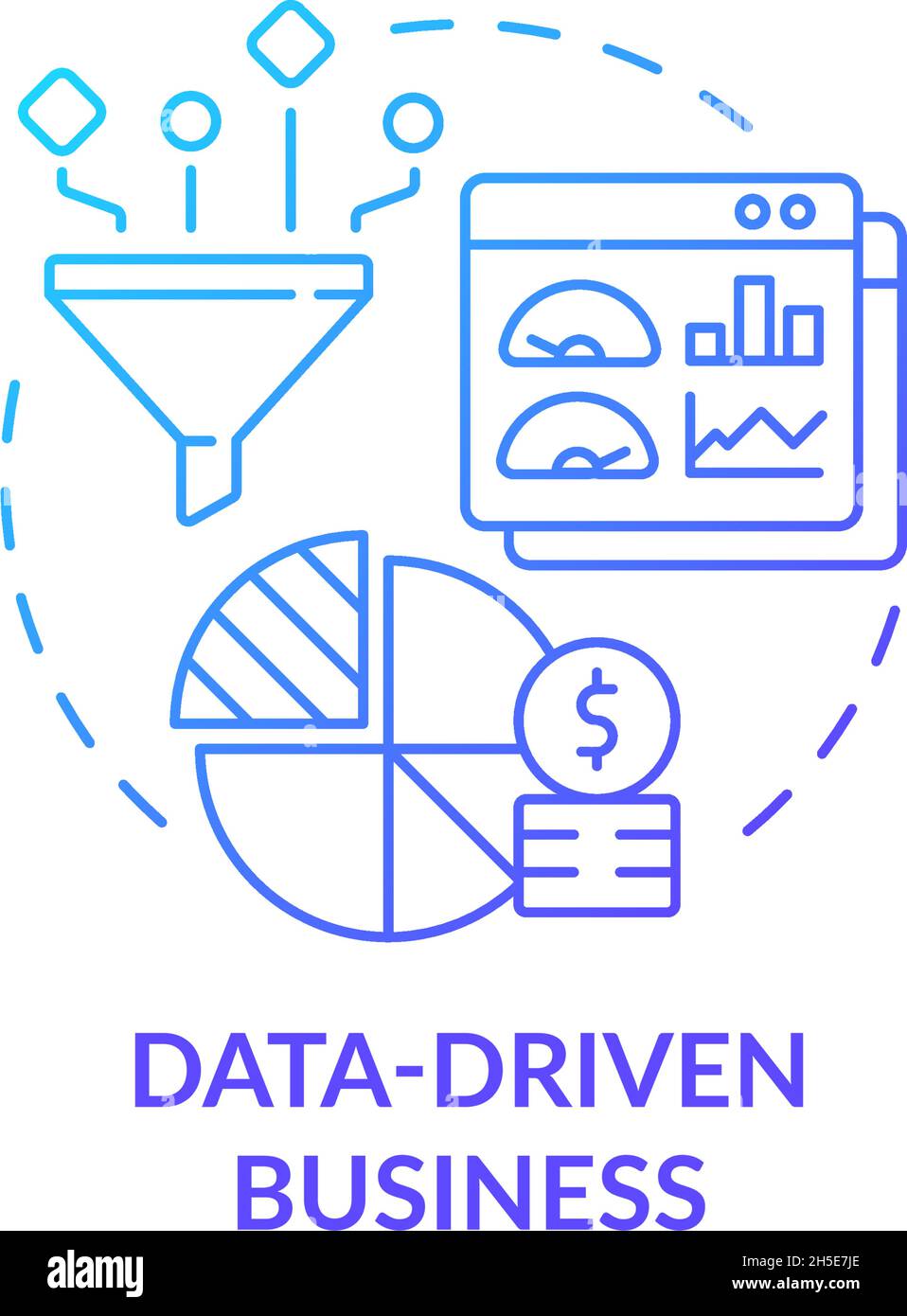 Data driven business blue gradient concept icon Stock Vector Image ... Data driven business blue gradient concept icon Stock Vector Image ...