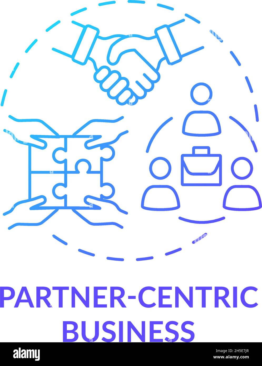 Partner centric business blue gradient concept icon Stock Vector Image ...