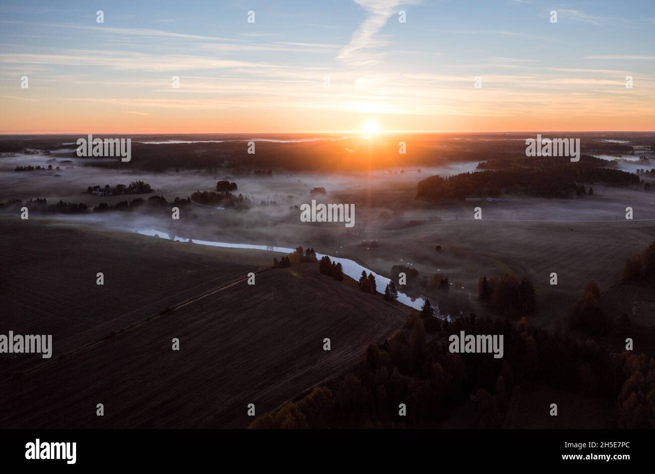 Beautiful sunrise over river hi-res stock photography and images - Alamy