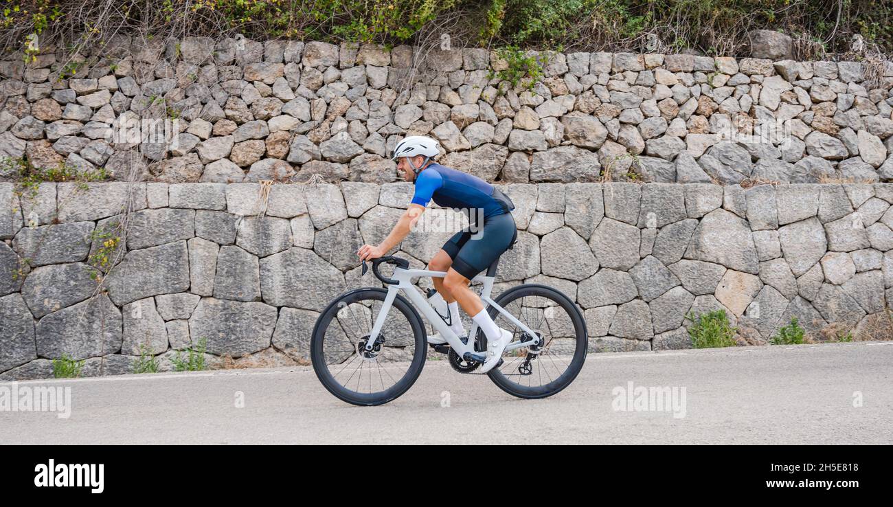 Cyclist on a bike tour with mountain bike hi-res stock photography and ...
