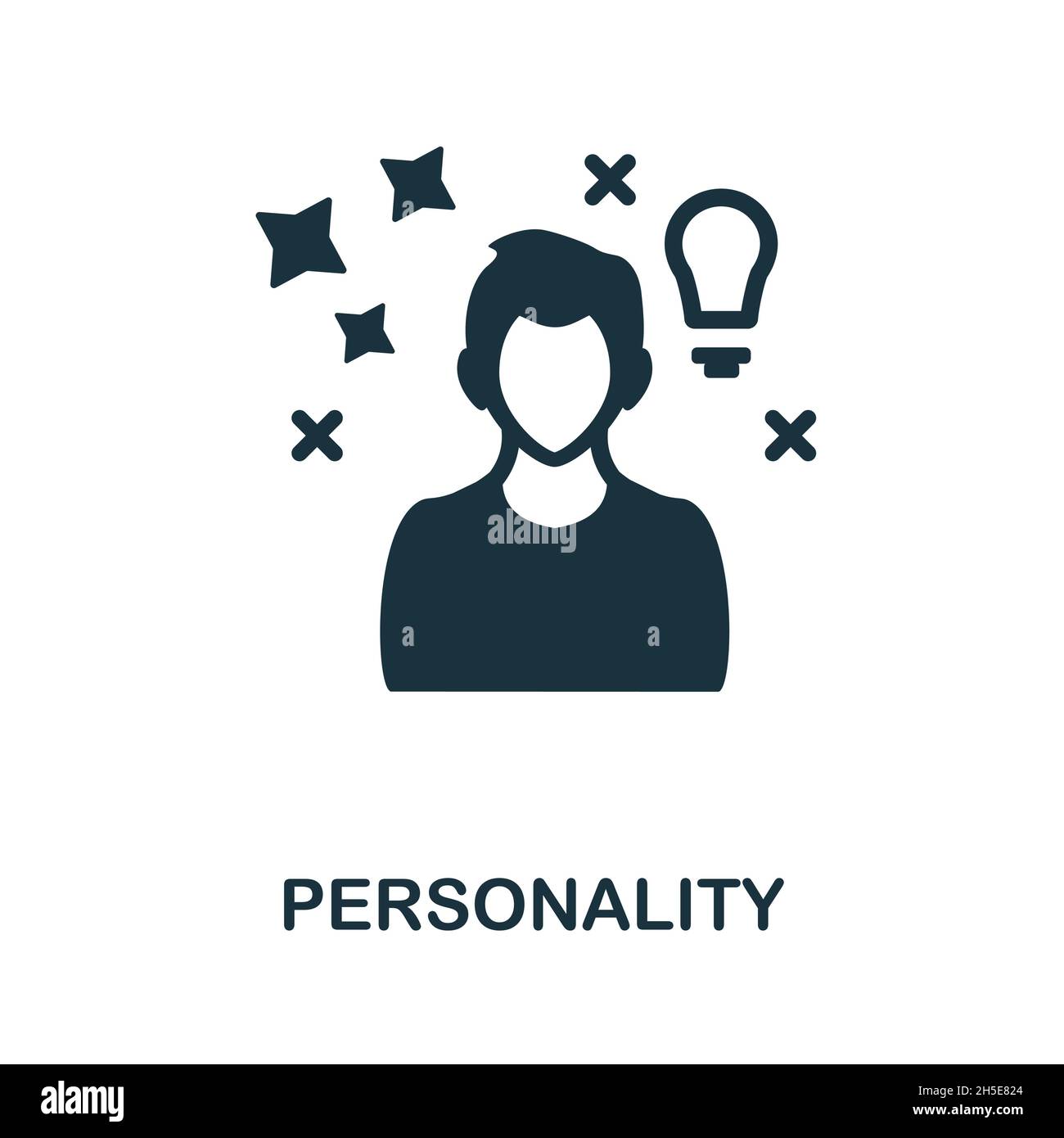 Personality icon. Monochrome sign from digital transformation ...