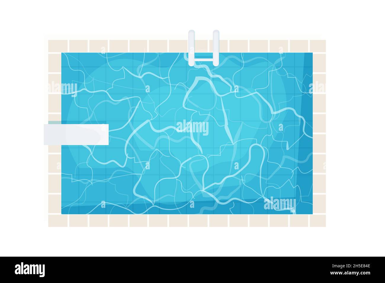 Swimming pool top view in cartoon style isolated on white background ...