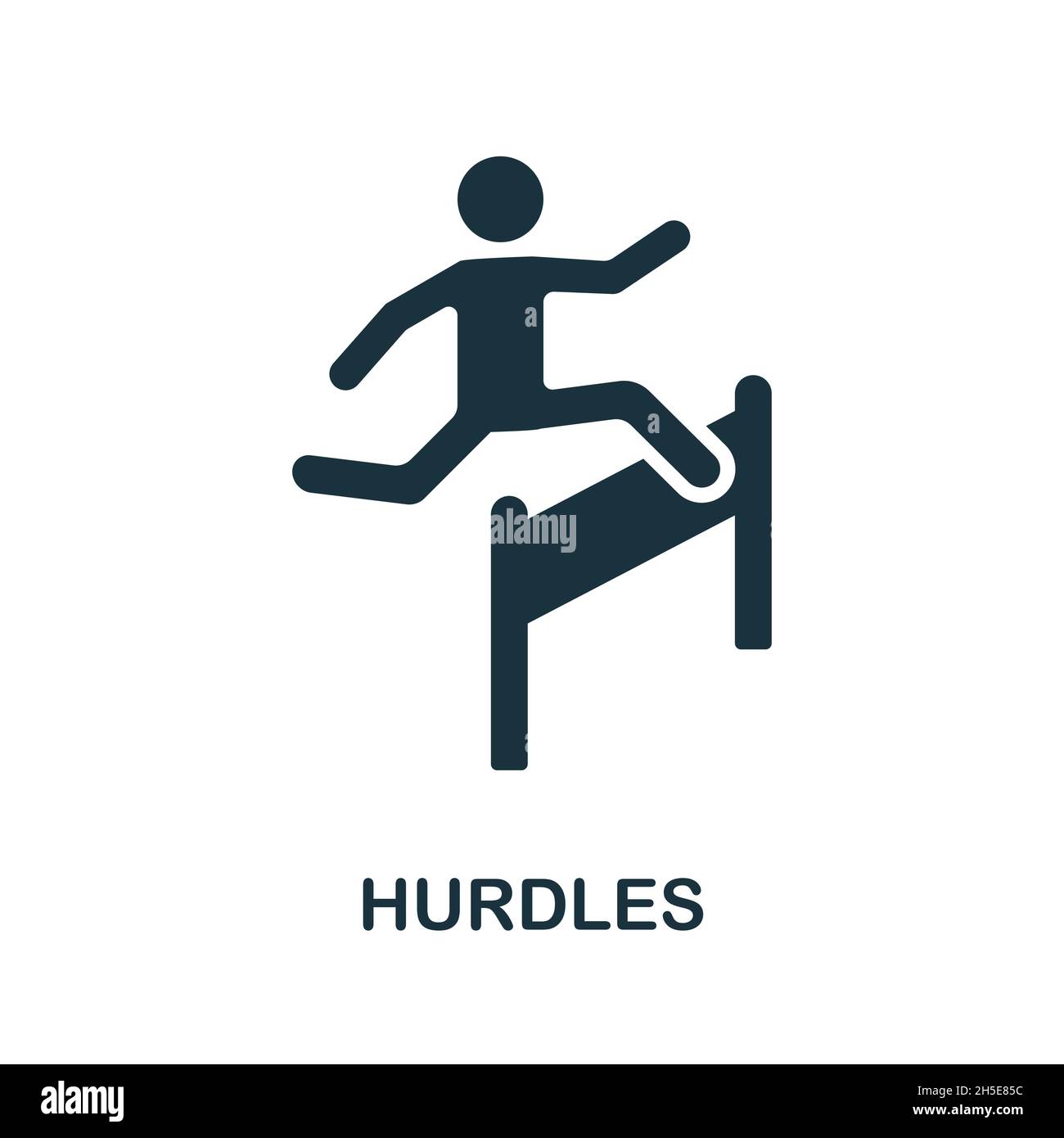 Hurdles icon. Monochrome sign from digital transformation collection ...