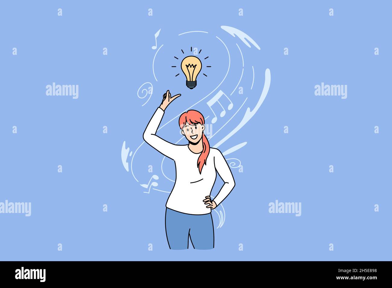 Woman illustration think thoughts cartoon hi-res stock photography and ...