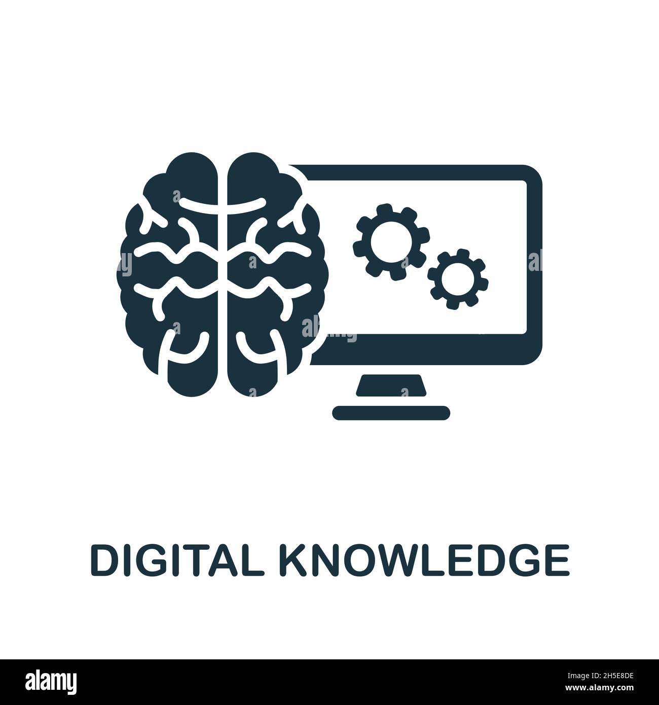 Digital Knowledge icon. Monochrome sign from digital transformation ...
