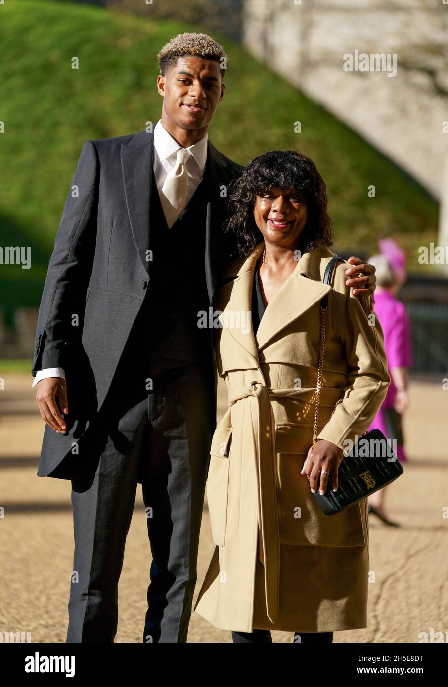 Footballer Marcus Rashford with his mother Melanie Rashford, before ...
