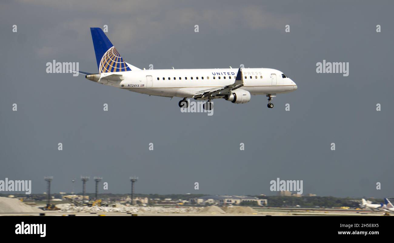 CHICAGO, UNITED STATES - Oct 12, 2021: The United Airlines Express ...
