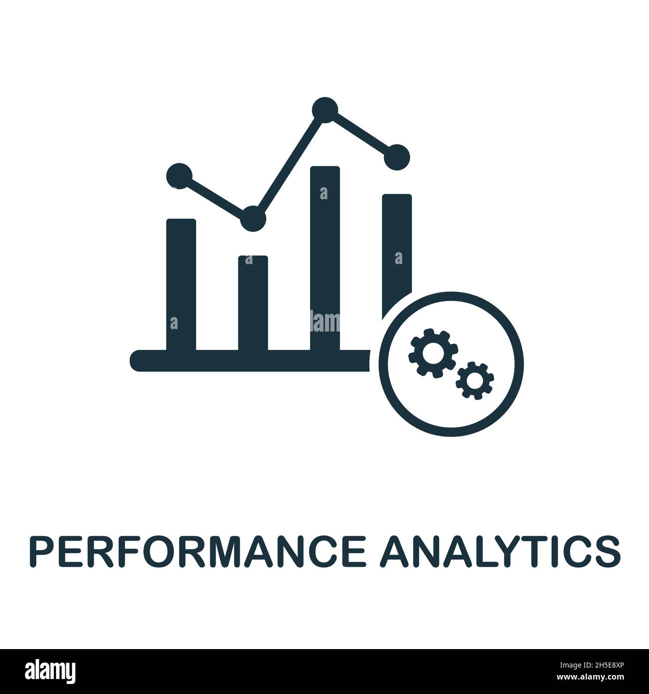 Performance Analytics icon. Monochrome sign from digital transformation collection. Creative ...