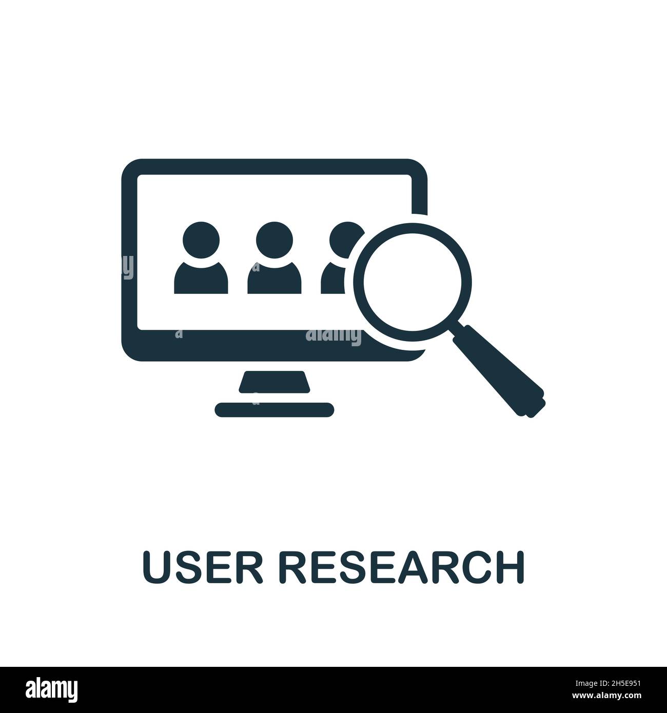 User Research icon. Monochrome sign from digital transformation collection. Creative User ...