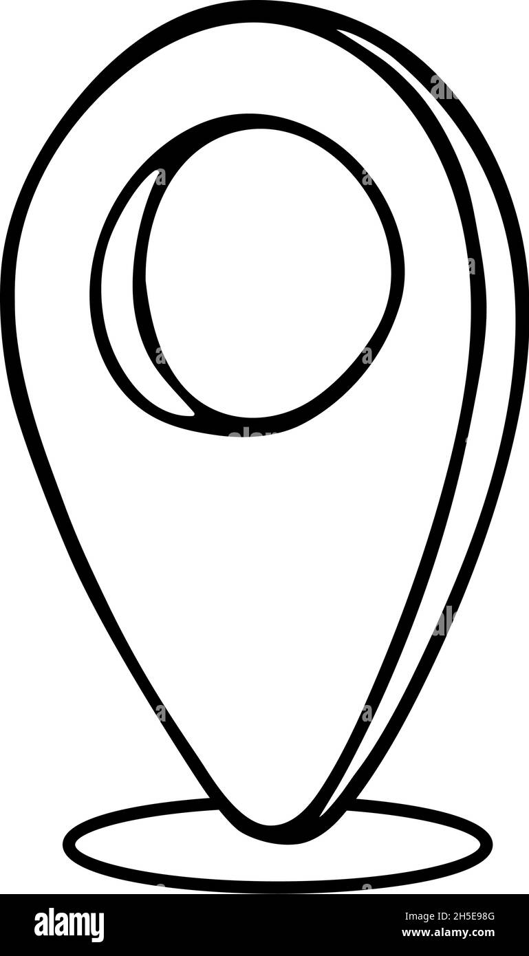 Doodle map pin hand Black and White Stock Photos & Images - Alamy