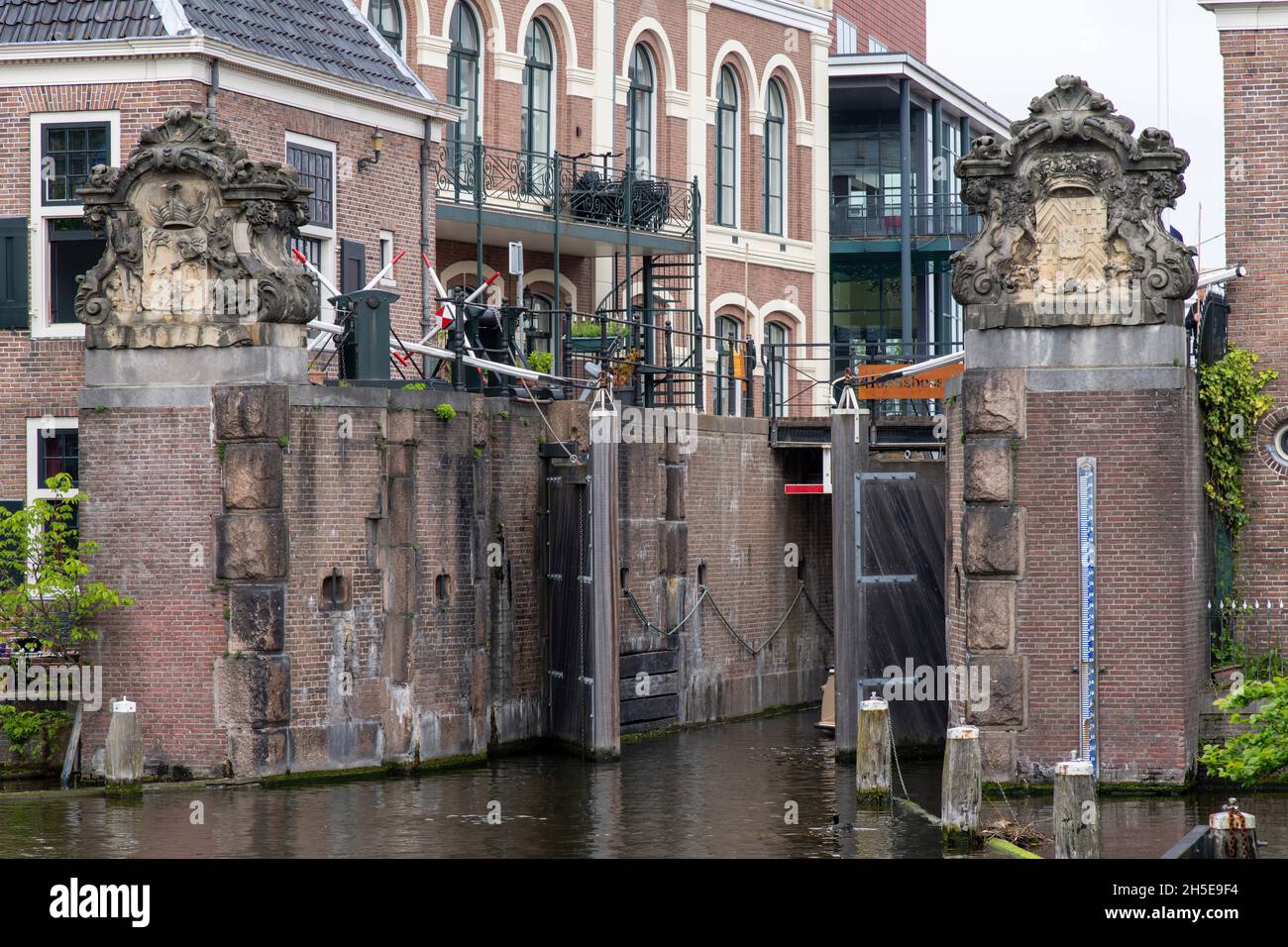 Zaandam, The Netherlands-June 2021; Close up view doors, lockkeepers ...
