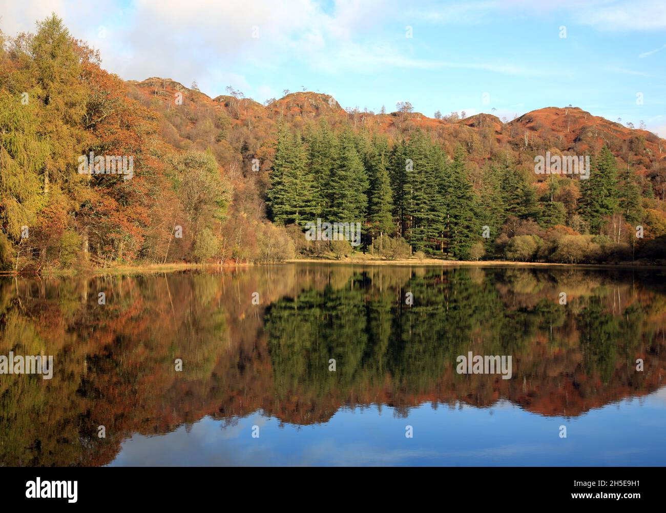 Yew tree tarn near Coniston in the Lake district national park, Cumbria ...