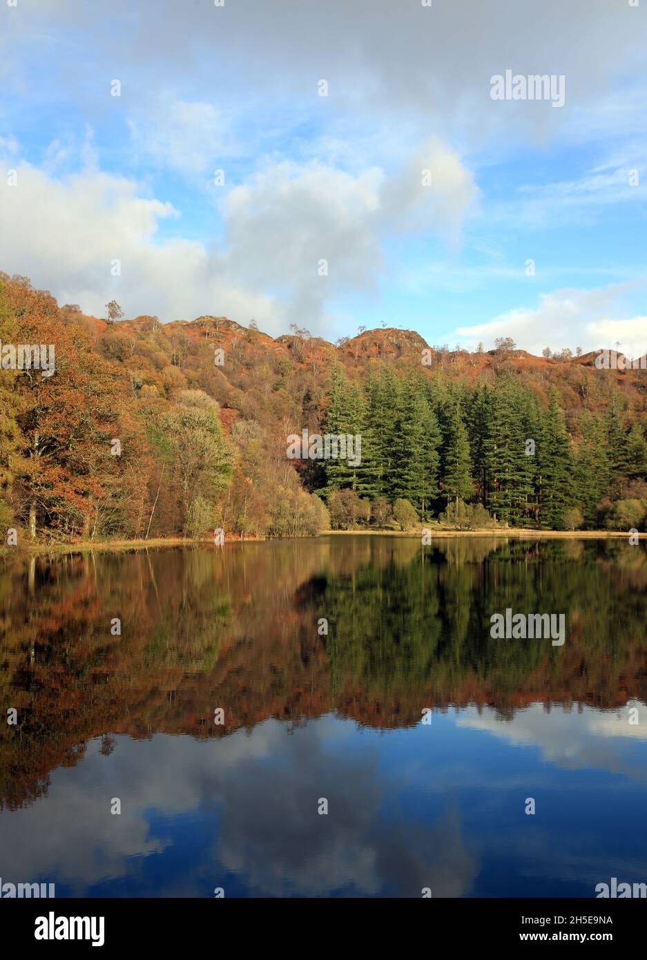 Yew tree tarn near Coniston in the Lake district national park, Cumbria ...