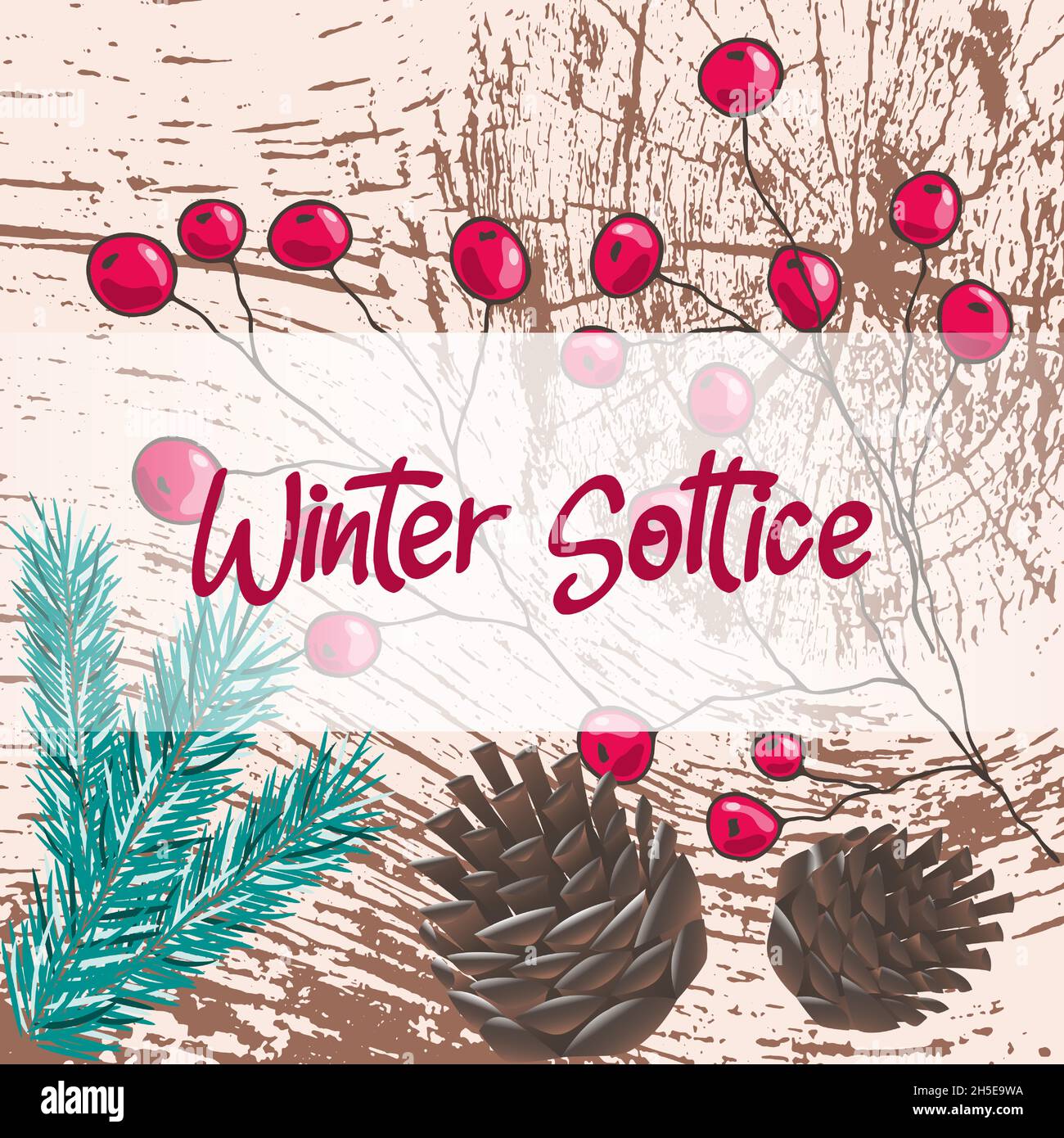 Christmas composition red berries Stock Vector Images - Alamy