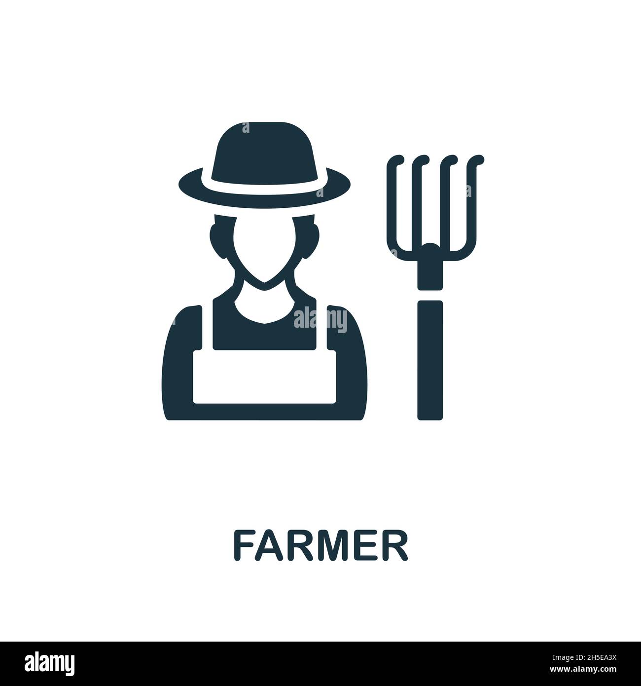 Farmer icon. Monochrome sign from farming collection. Creative Farmer ...