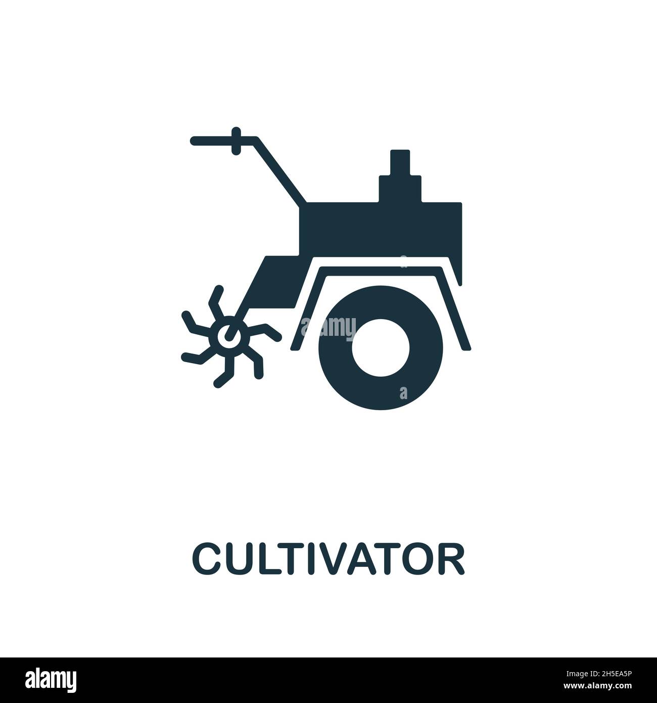 Cultivator icon. Monochrome sign from farming collection. Creative ...