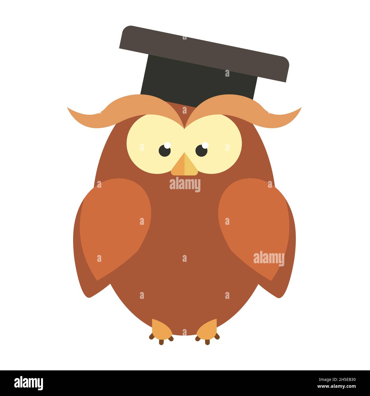 Owl wearing graduation cap. Bird in flat style Stock Vector Image & Art ...