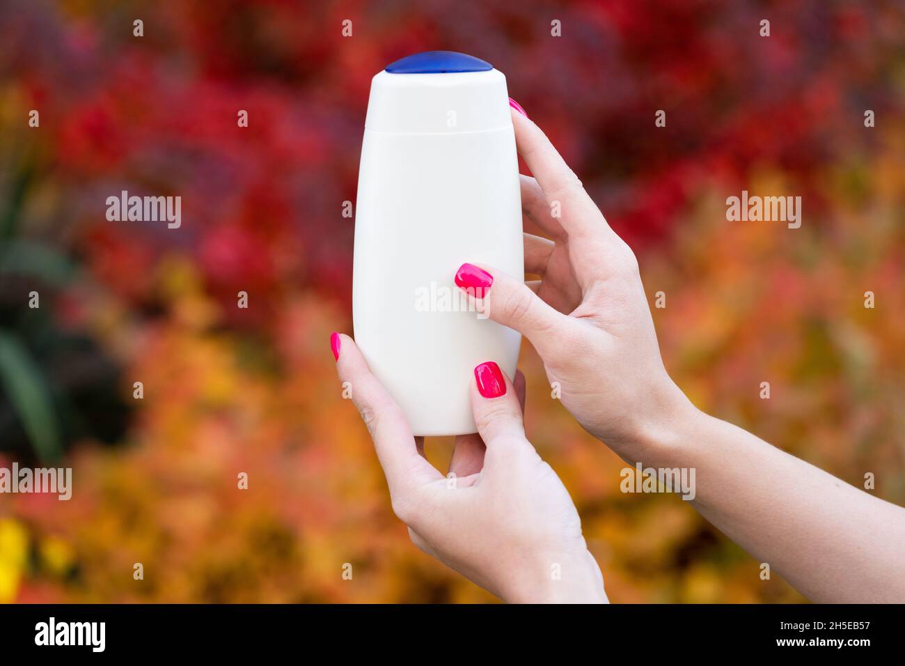 unbranded shampoo bottle advertisement. hair conditioner or body lotion ...