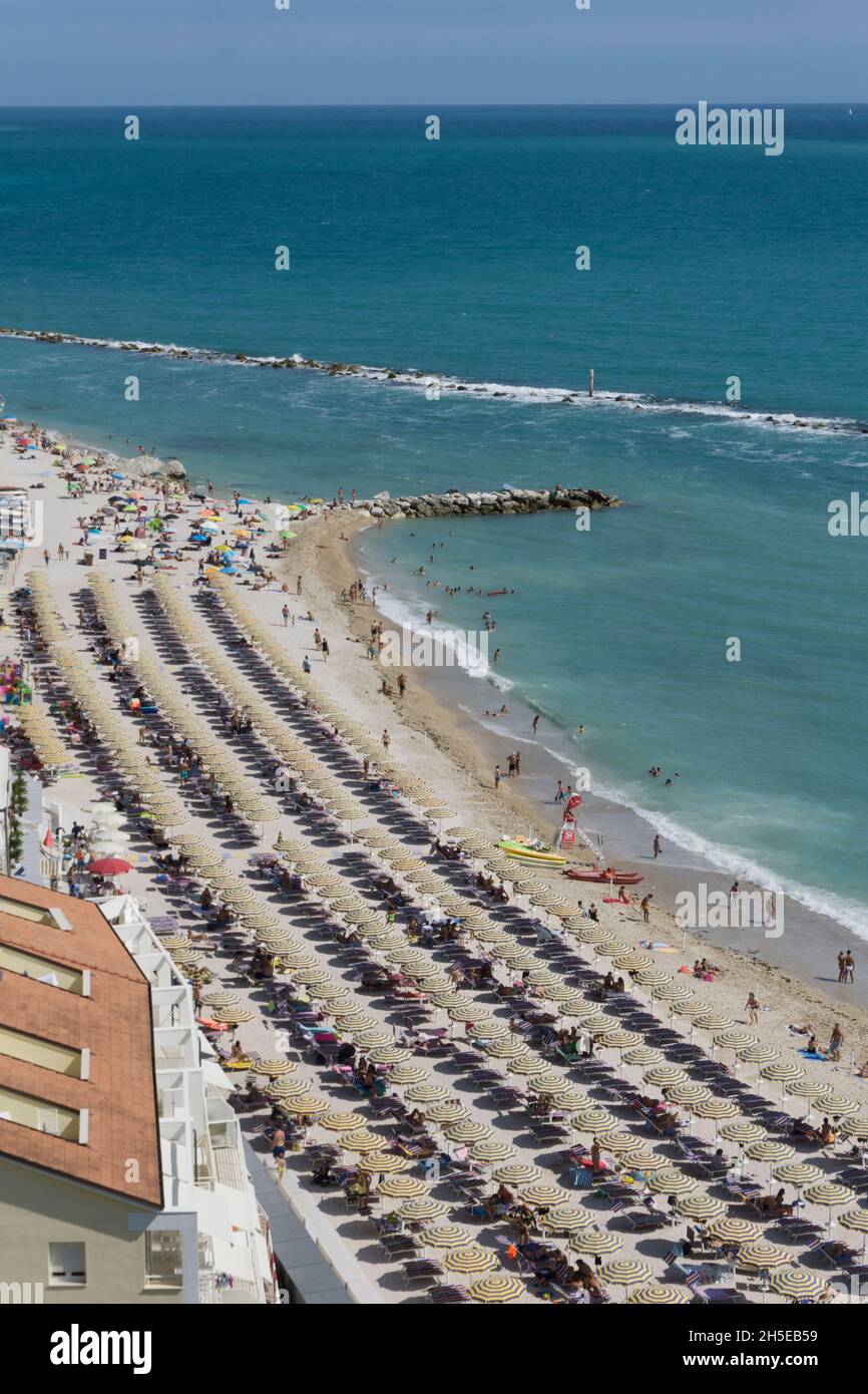 Seascape; La Spiaggiola beach, Numana, Conero,Marche, Italy, Europe ...