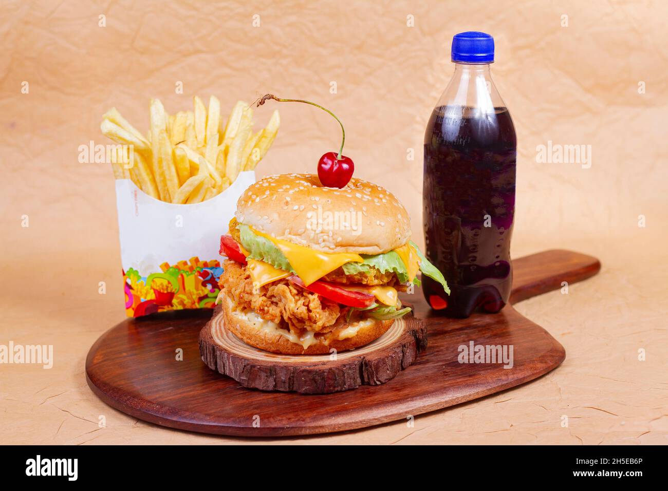 Juicy CHICKEN ZINGER WHOPPER BURGER, hamburger or cheeseburger with one ...