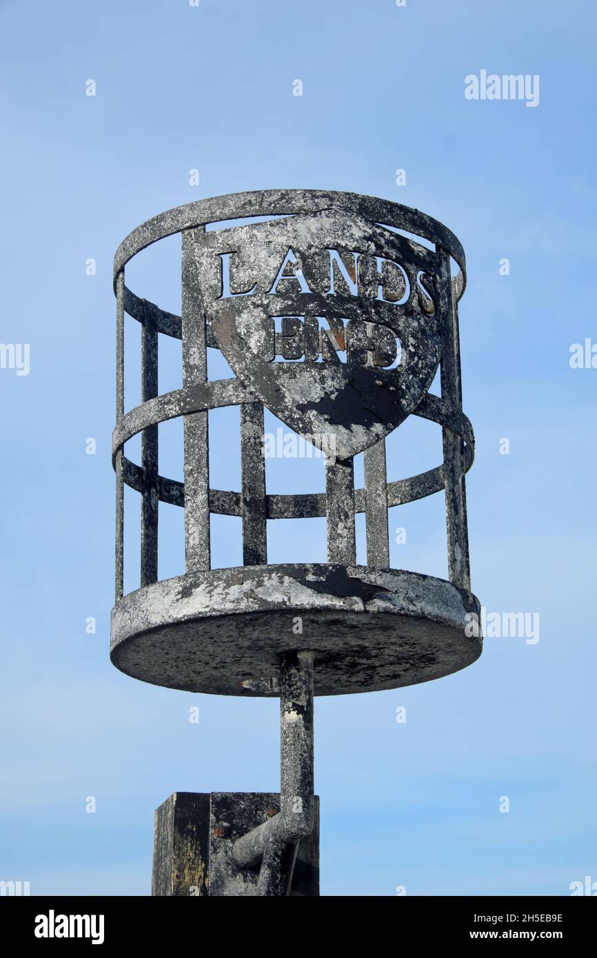 Wrought Iron beacon at Land's End Cornwall Stock Photo - Alamy
