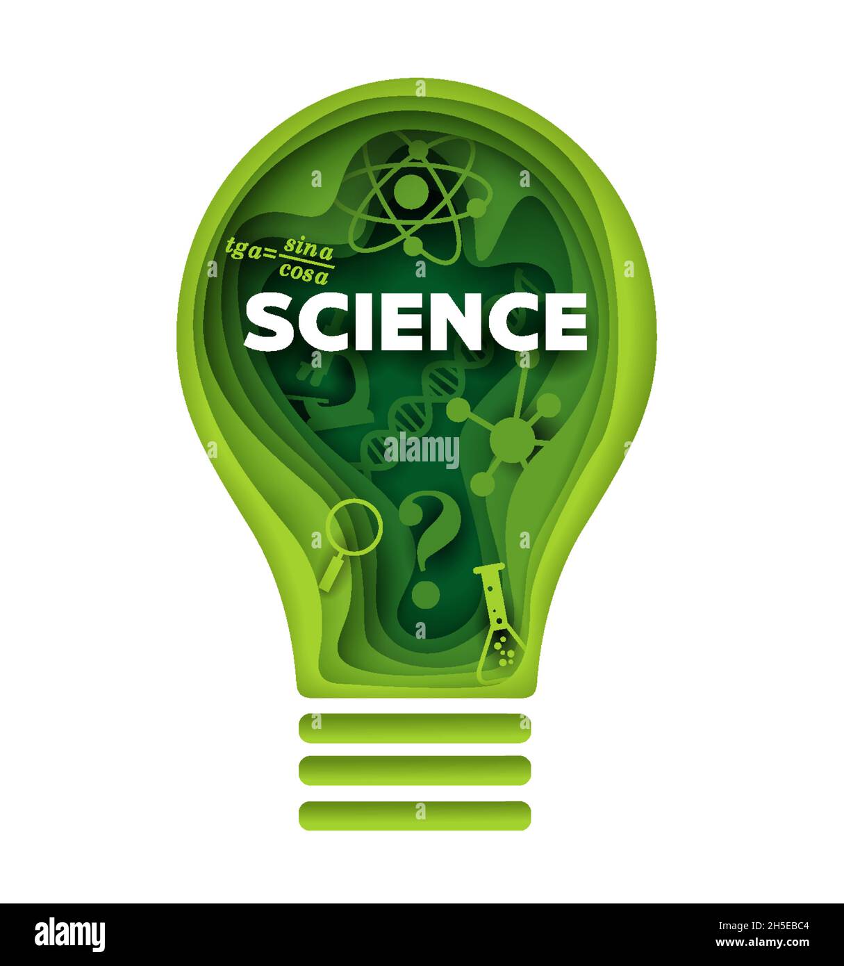 Science vector concept illustration in layered paper art style Stock ...