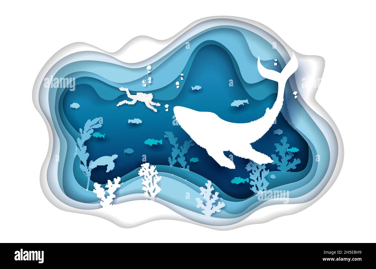 Scuba diving poster underwater Cut Out Stock Images & Pictures - Alamy