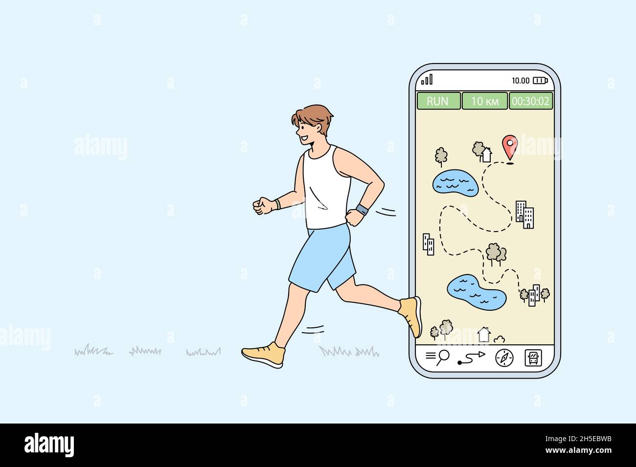 Man runner on track in Stock Vector Images - Alamy