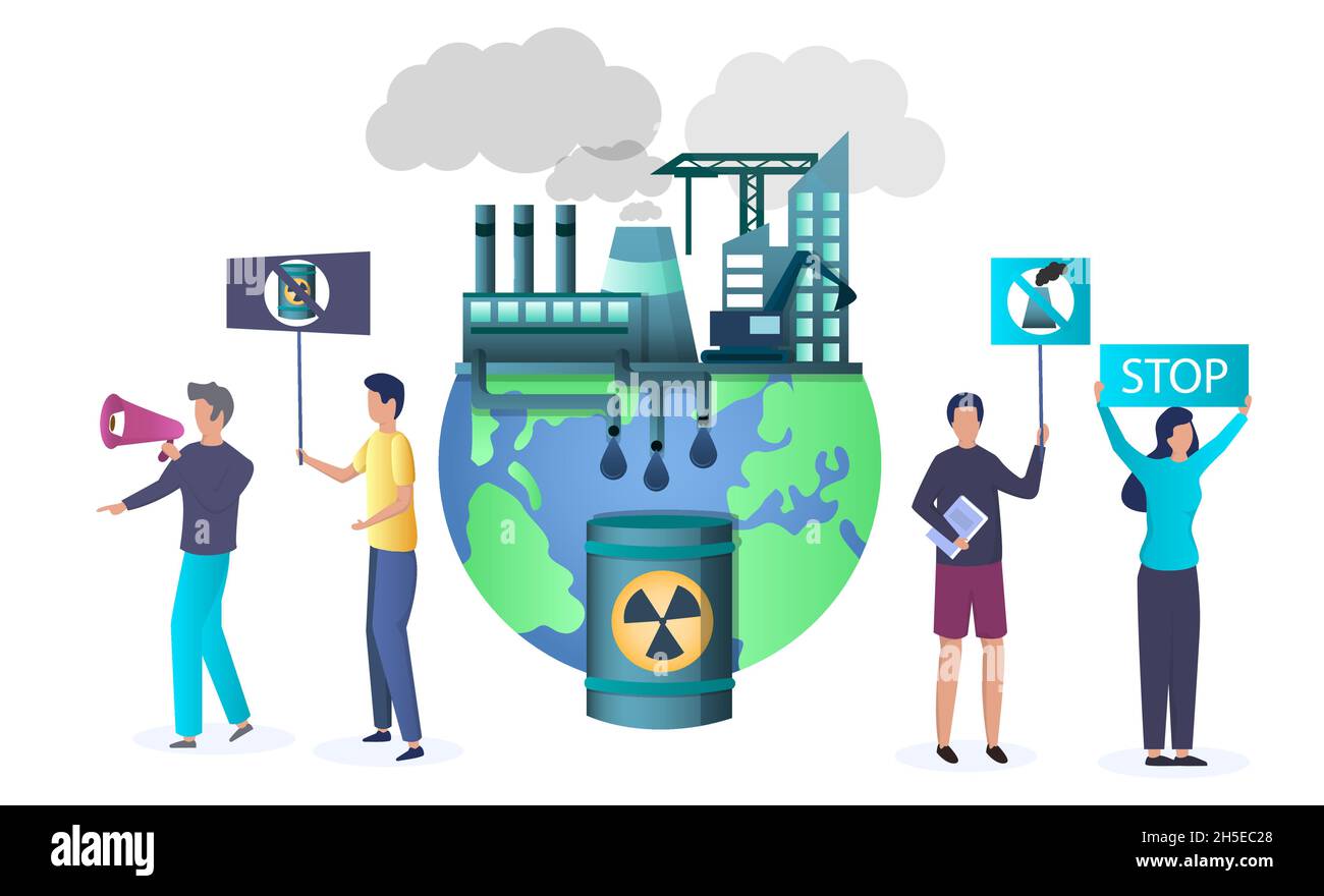 Stop pollution vector concept for web banner, website page Stock Vector ...
