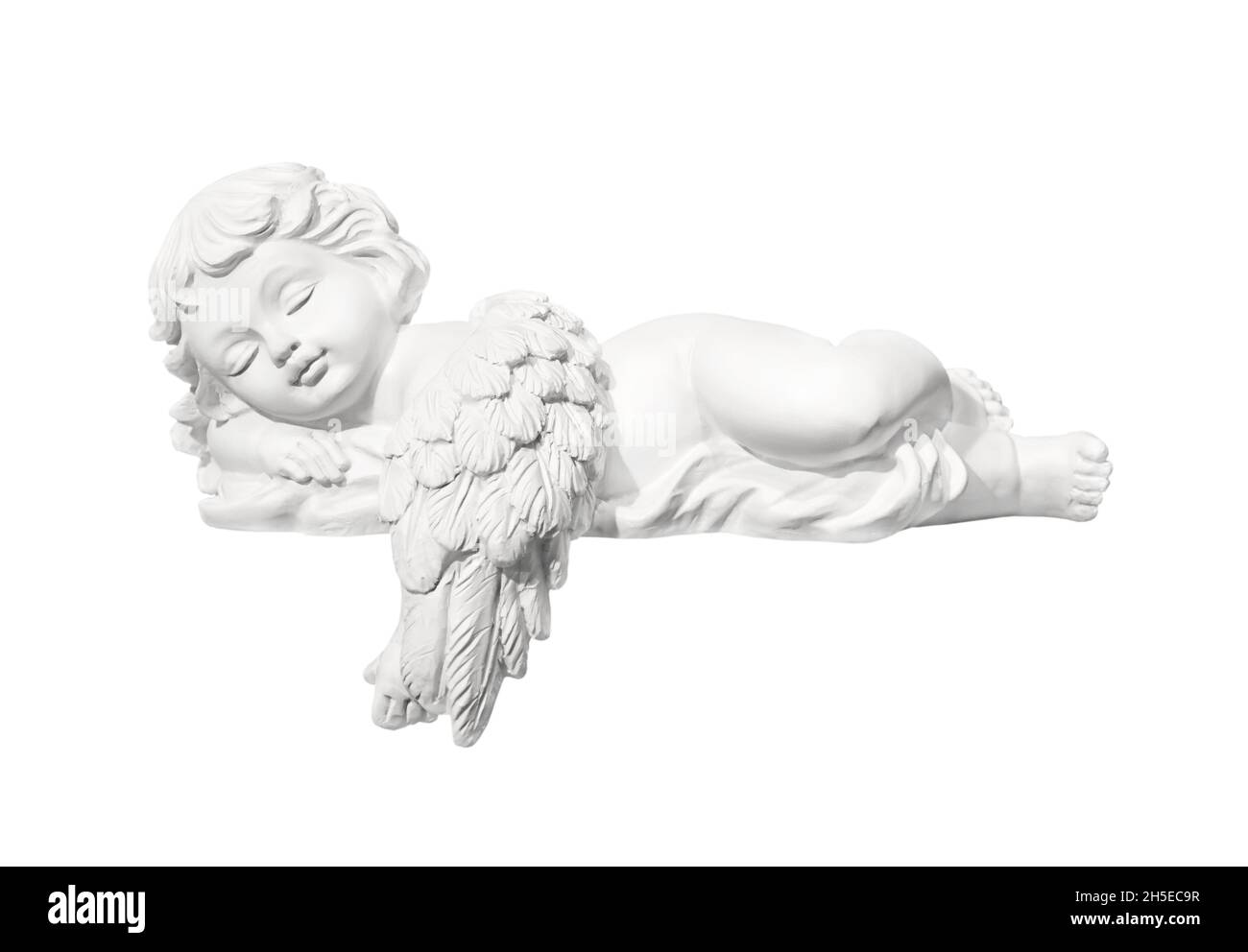 A Figurine of Cute Slipping Angel Who put his hand under head, Isolated ...