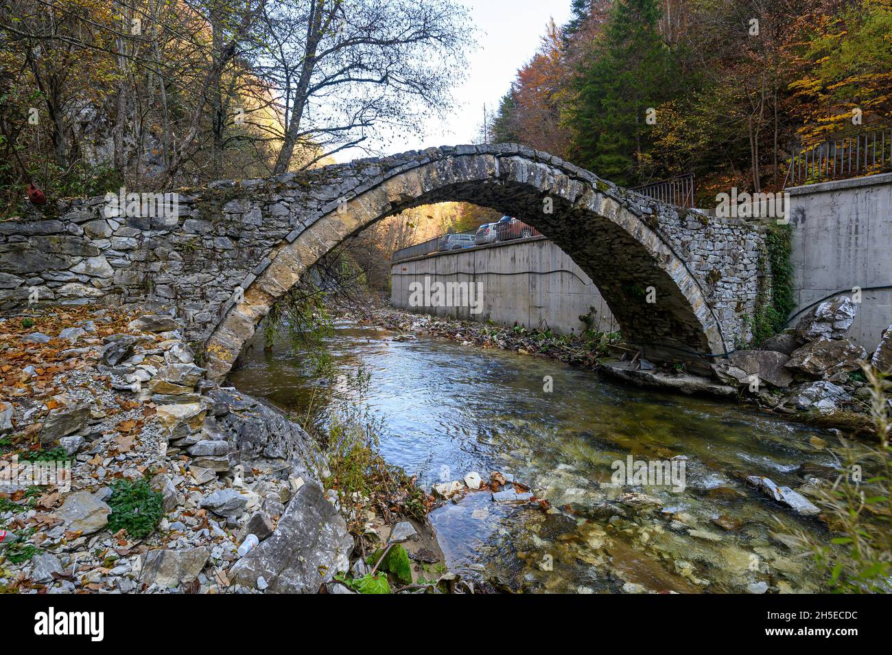Old roman bridge in the Rhodopes mountain near Yagodina, Bulgaria Stock ...