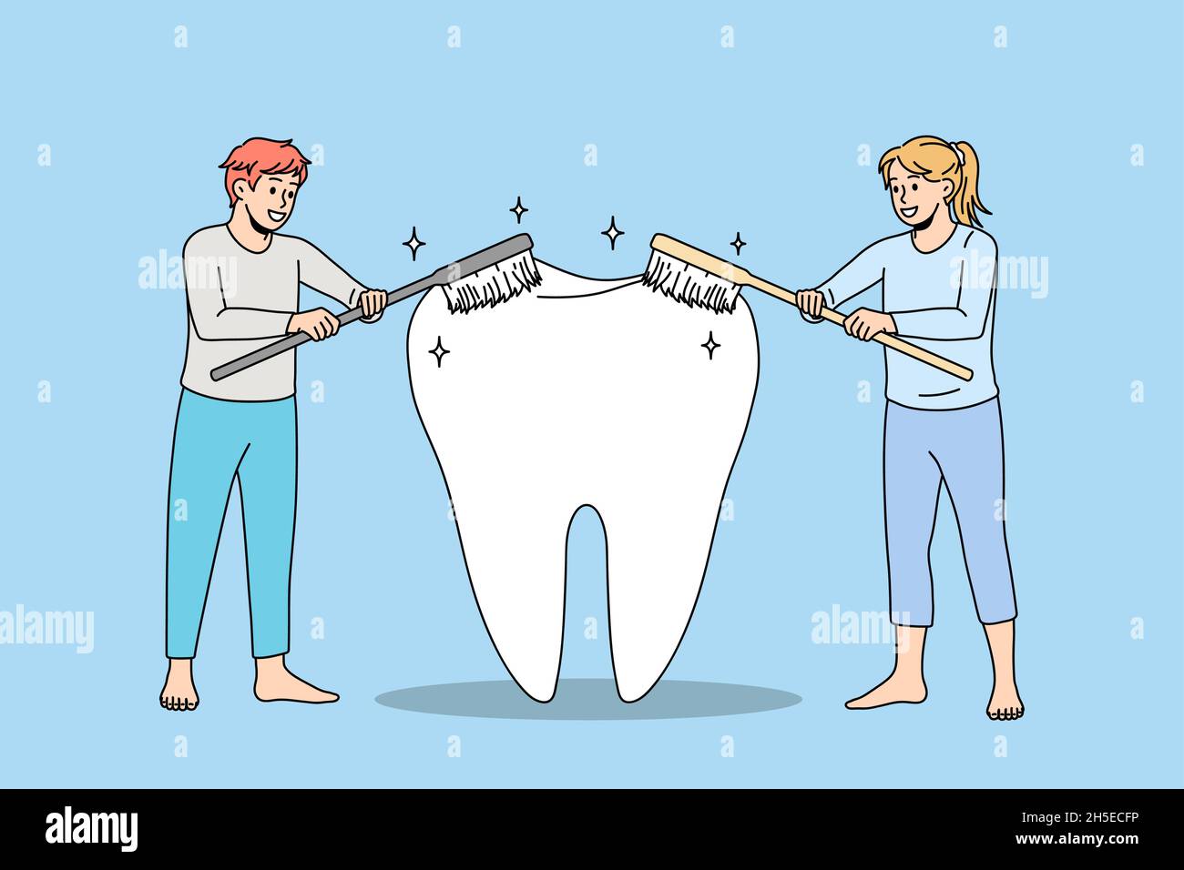 Using toothbrush Stock Vector Images - Alamy