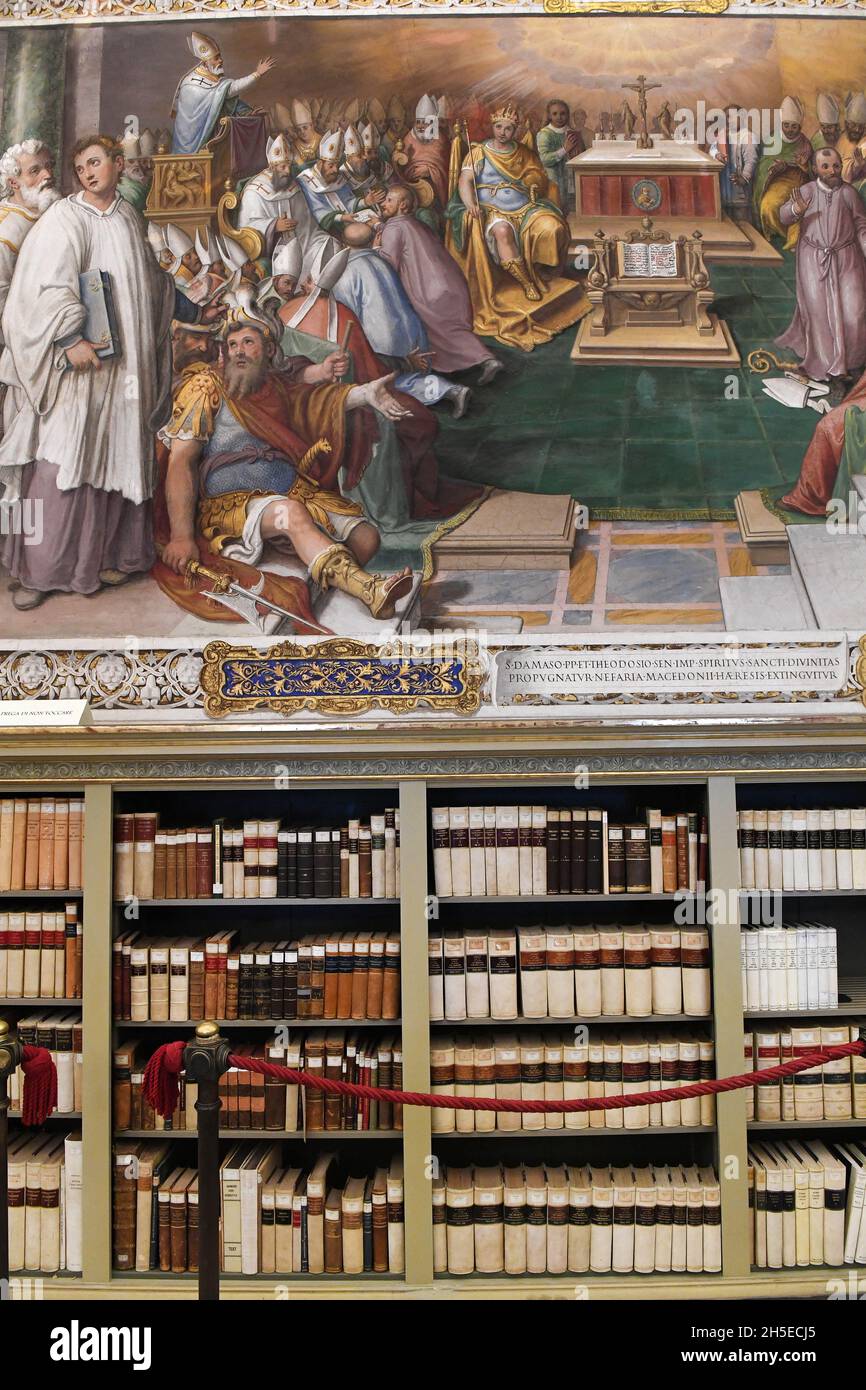 The Sistine Hall of the Vatican Library on November 8, 2021. The ...