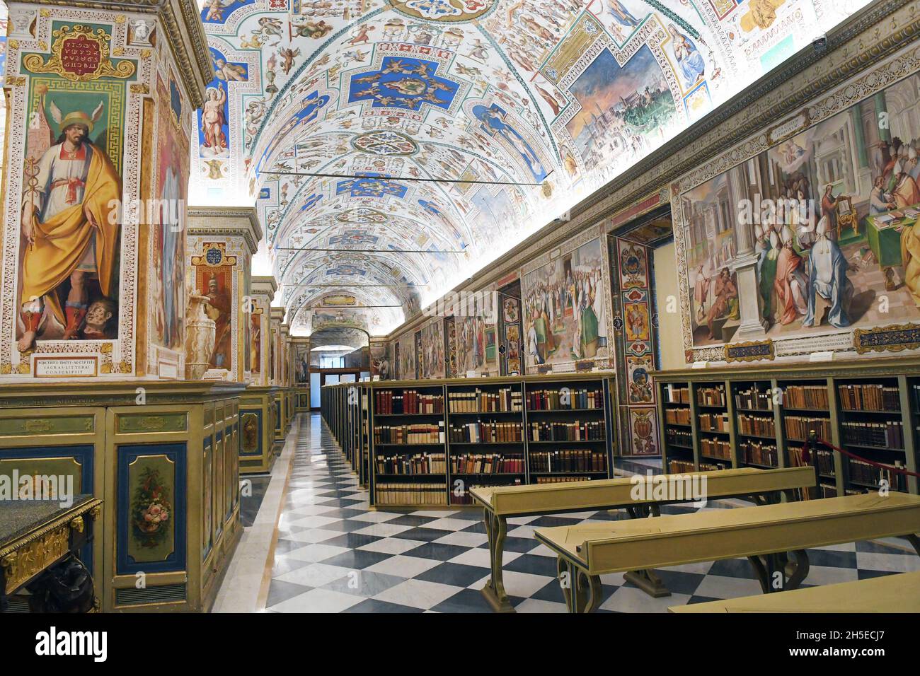 The Sistine Hall of the Vatican Library on November 8, 2021. The ...